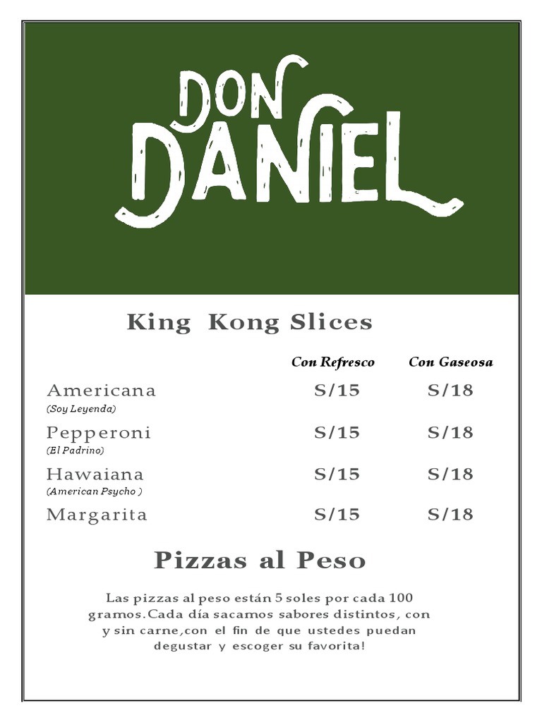 Carta Don Daniel | PDF | Pizza | pesto
