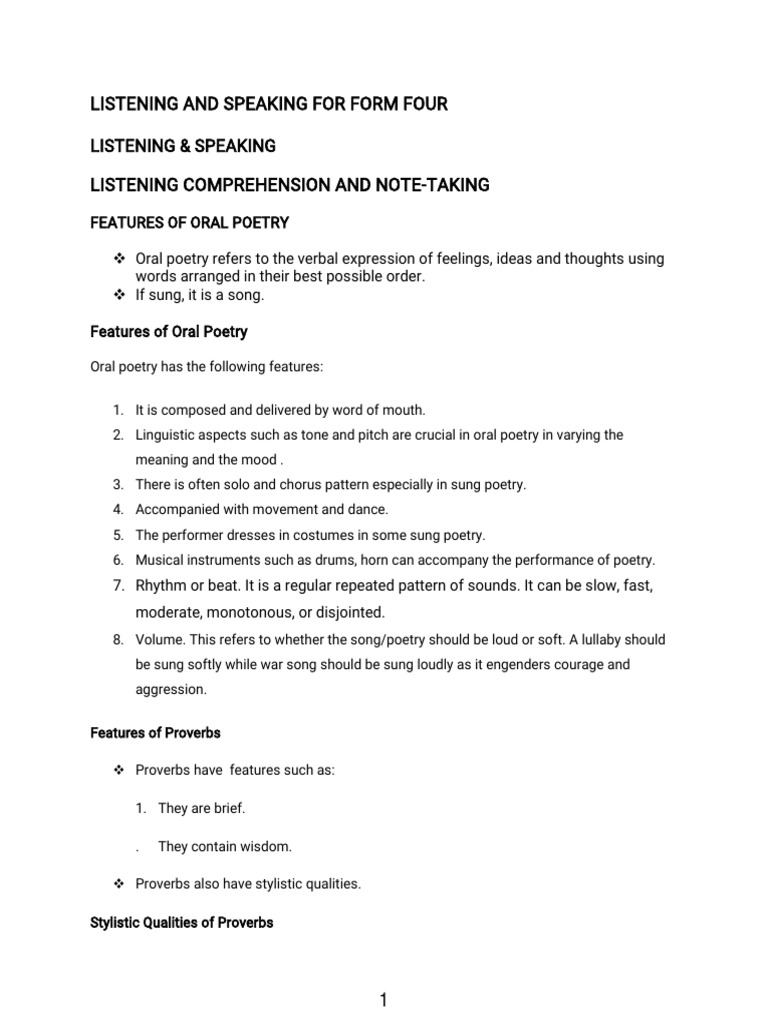 Form 4 English Notes | PDF