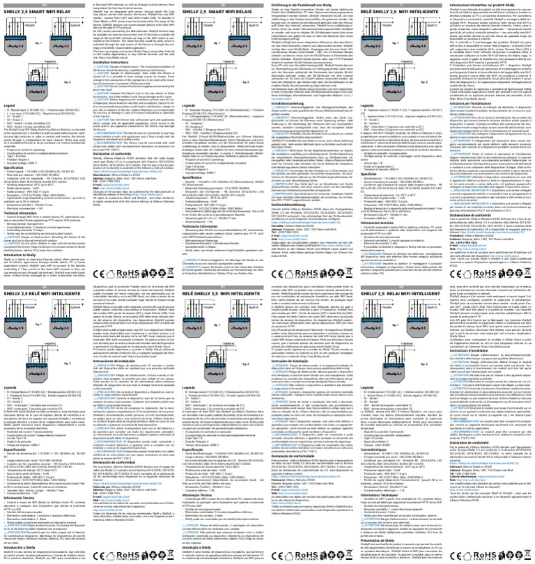 Shelly 25 Multi Language | PDF | Wi Fi | Networking