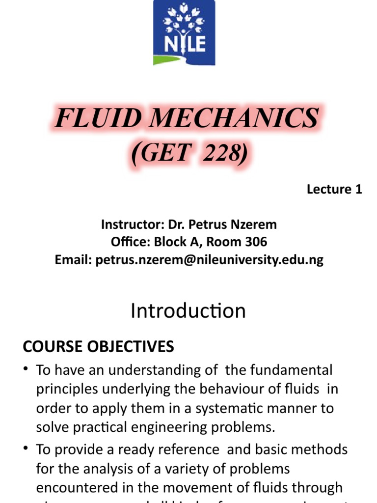 Fluid Mechanics Lecture Slides | PDF | Fluid Mechanics | Viscosity