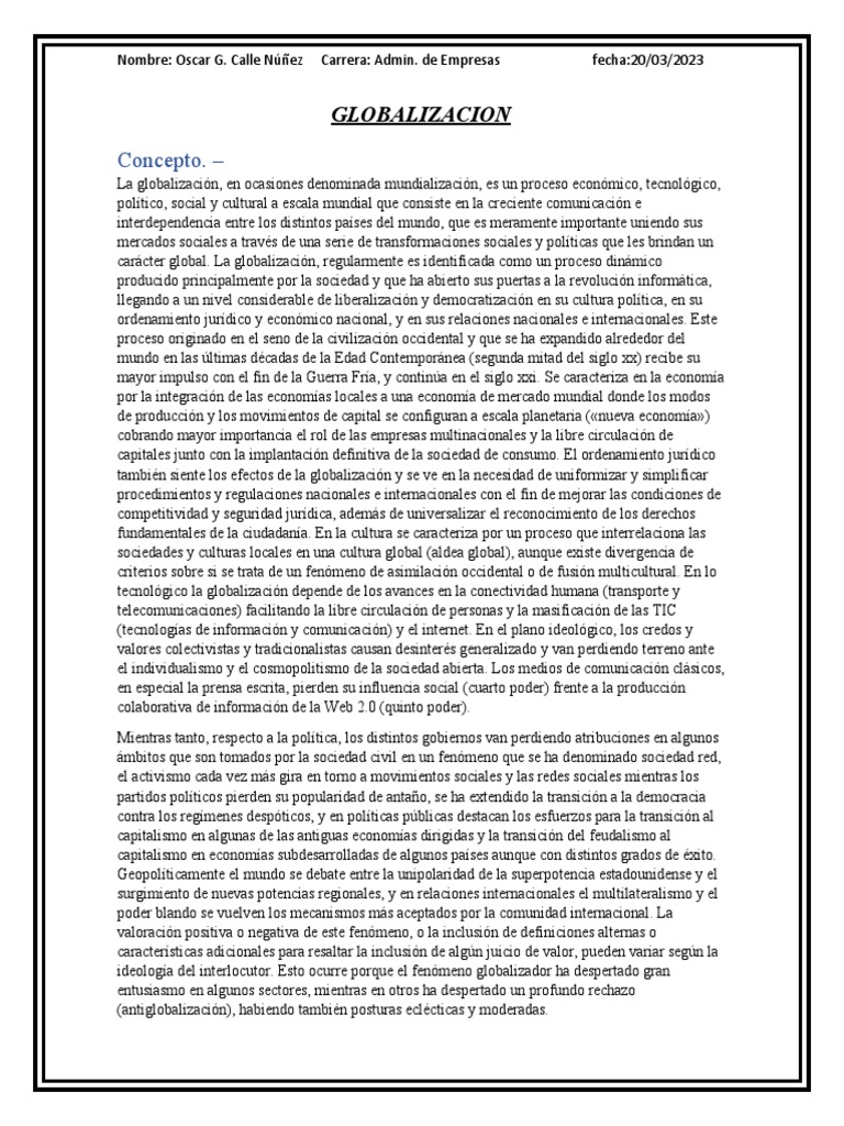 GLOBALIZACION Intro Eco | PDF | Globalización | Economias GLOBALIZACION Intro Eco | PDF | Globalización | Economias
