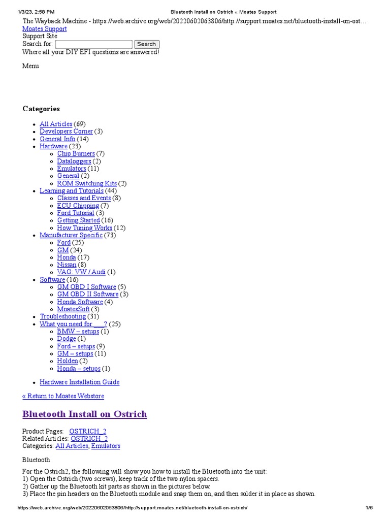 Bluetooth Install On Ostrich Moates Support | PDF | Bluetooth ...