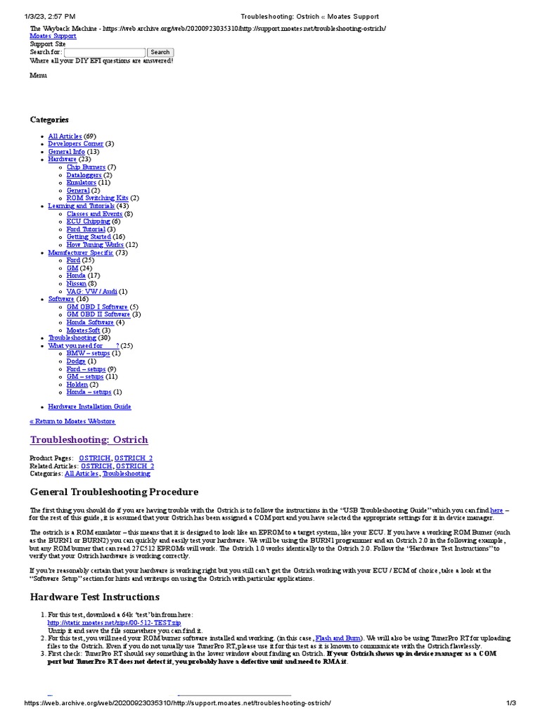 Troubleshooting - Ostrich Moates Support | PDF | Read Only Memory ...