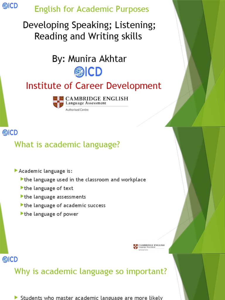 Academic English Language Skills Guide | PDF | Vocabulary | Human ...