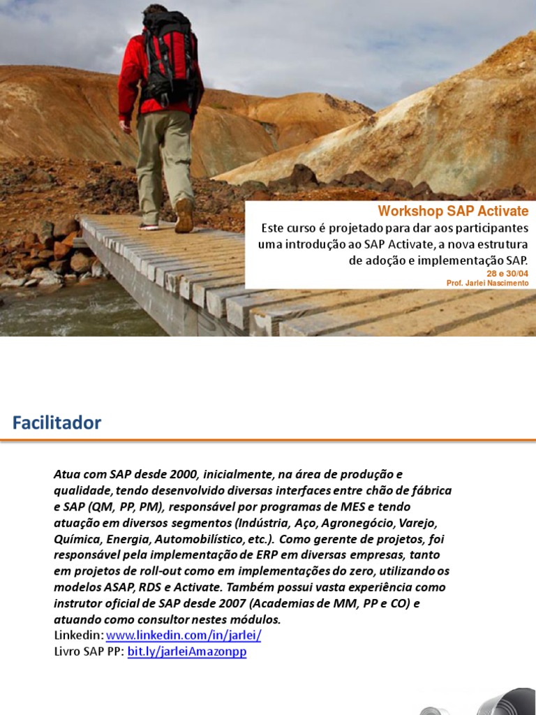 Workshop de Introdução ao SAP Activate | PDF | Planejamento de recursos ...