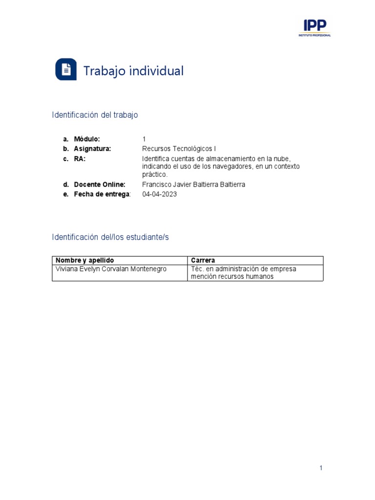 Evelyn - Corvalan - T1 - M1 - Recursos Tecnologicos | PDF | Archivo de ...
