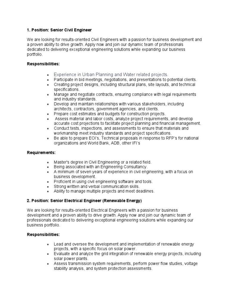 Responsibilities of Civil and Electrical Engineer | PDF | Solar Power ...