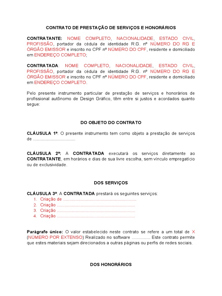 Modelo de Contrato Render | PDF | Direito