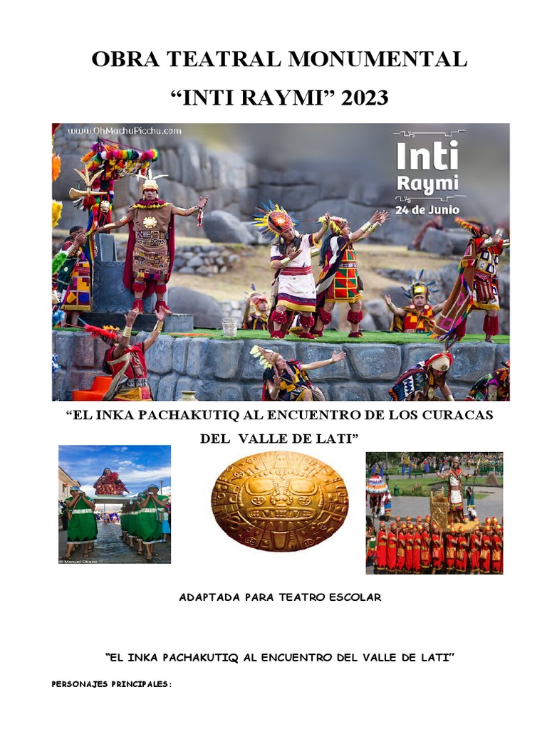 Obra Inti Raymi 2023 | PDF | Imperio Inca