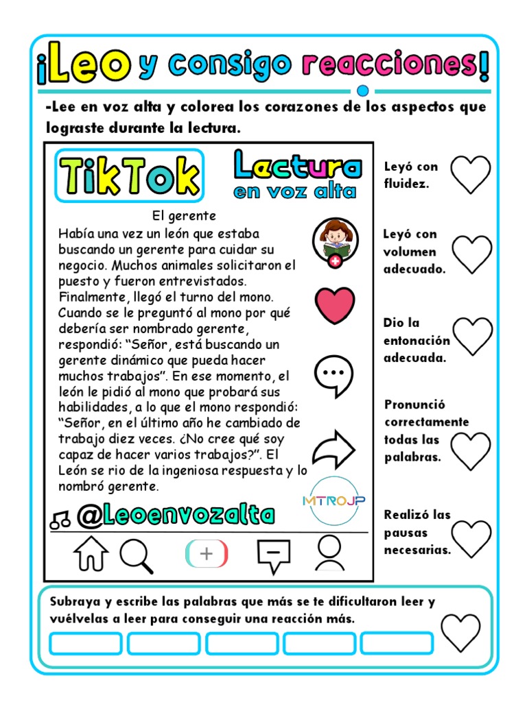 TikTok Lectura | PDF