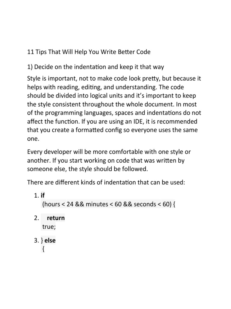 11 Tips That Will Help You Write Better Code | PDF | Software Design Pattern | Computer Engineering