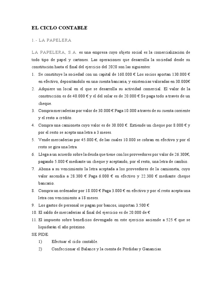 El Ciclo Contable | PDF | Negocios | Finanzas y dinero