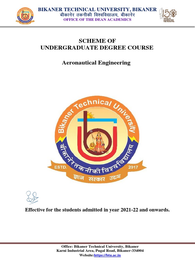 Scheme of Aeronautical Engineering | PDF | Aerospace Engineering ...