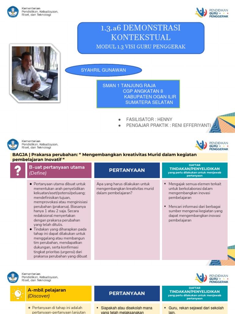 1.3.a6 Demonstrasi Kontekstual Modul 1.3 Visi Guru Penggerak | PDF | Karier & Perkembangan