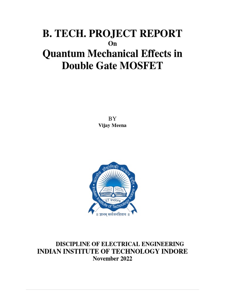 Vijay BTP Report EndSem | PDF | Field Effect Transistor | Mosfet