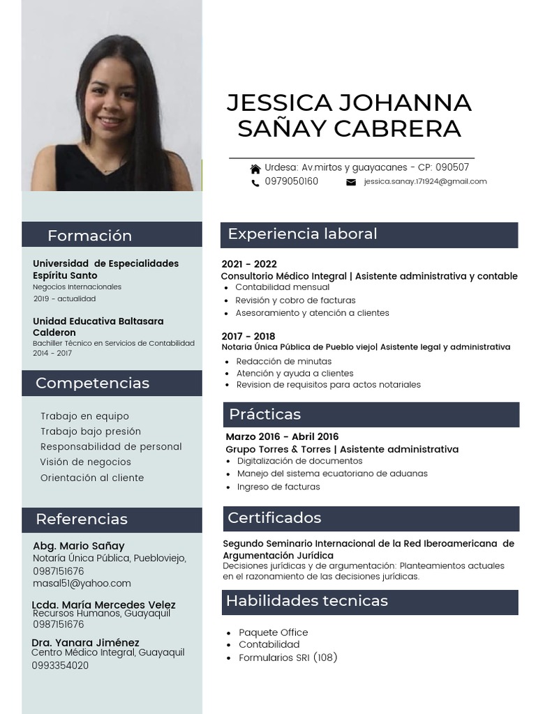 Jessica Sañay CV | PDF | Business