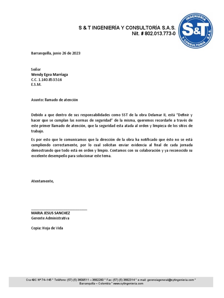 LLamado de Atencion | PDF