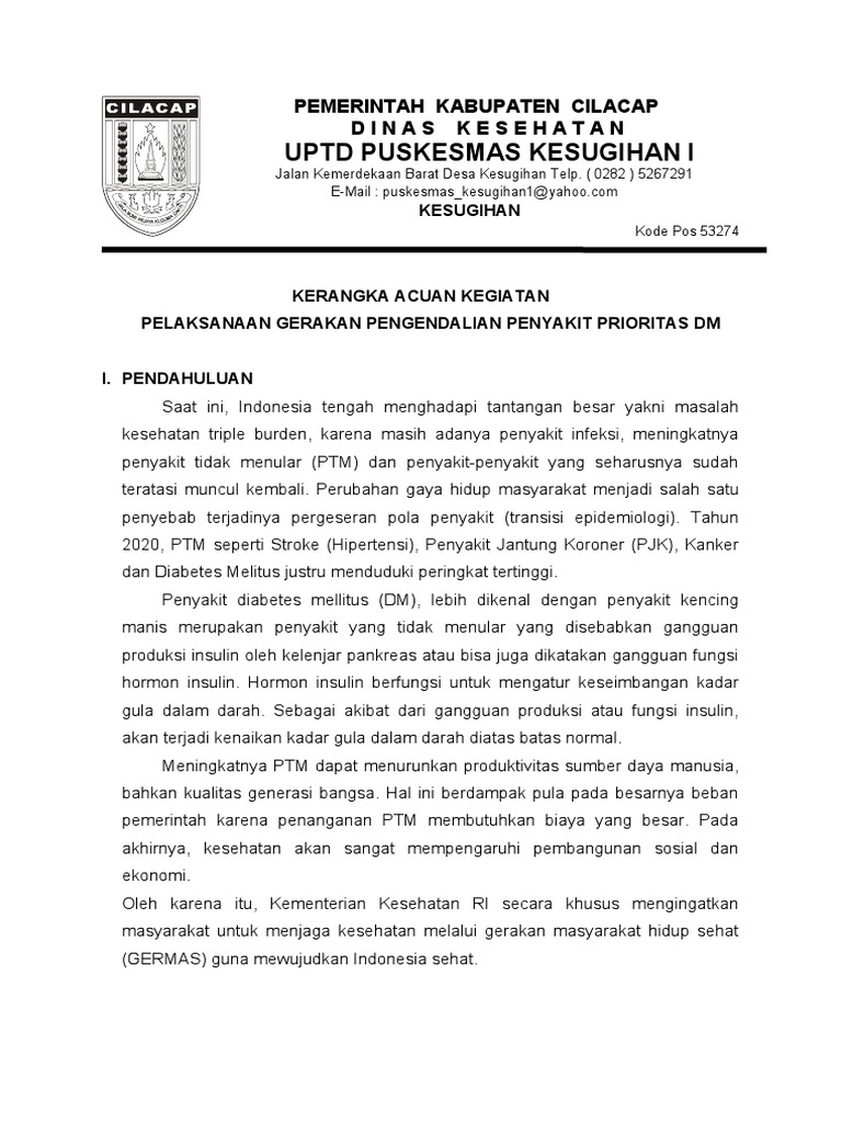 KAK AKTIFITAS FISIK DM | PDF