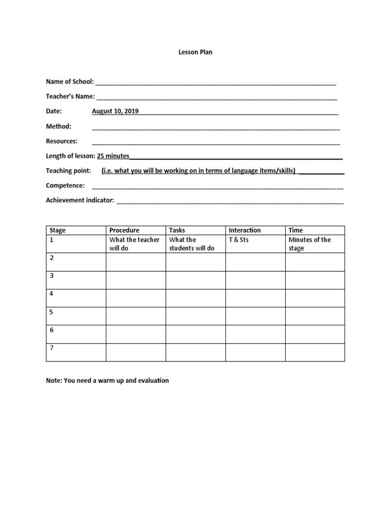 English Didactics Lesson plan | PDF