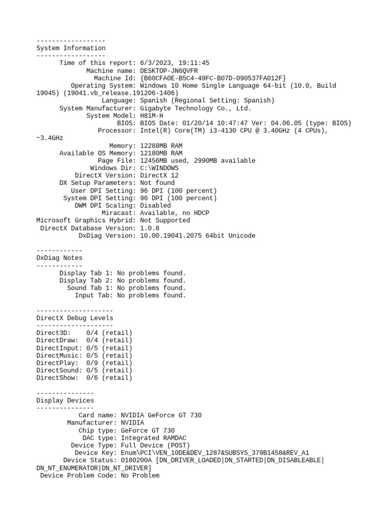DX Diag | PDF | Device Driver | Graphics Processing Unit