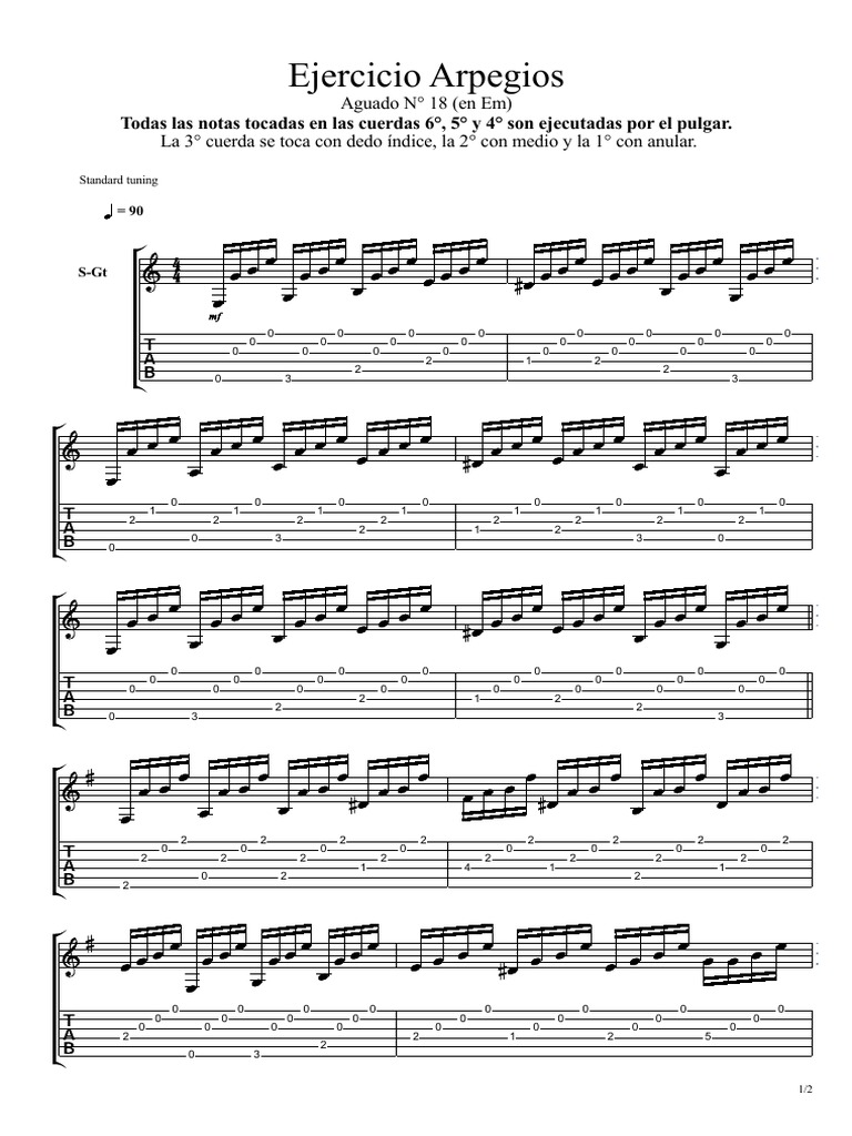 Aguado #18 (Tab y Penta) | PDF | Instrumentos musicales | Instrumentos ...