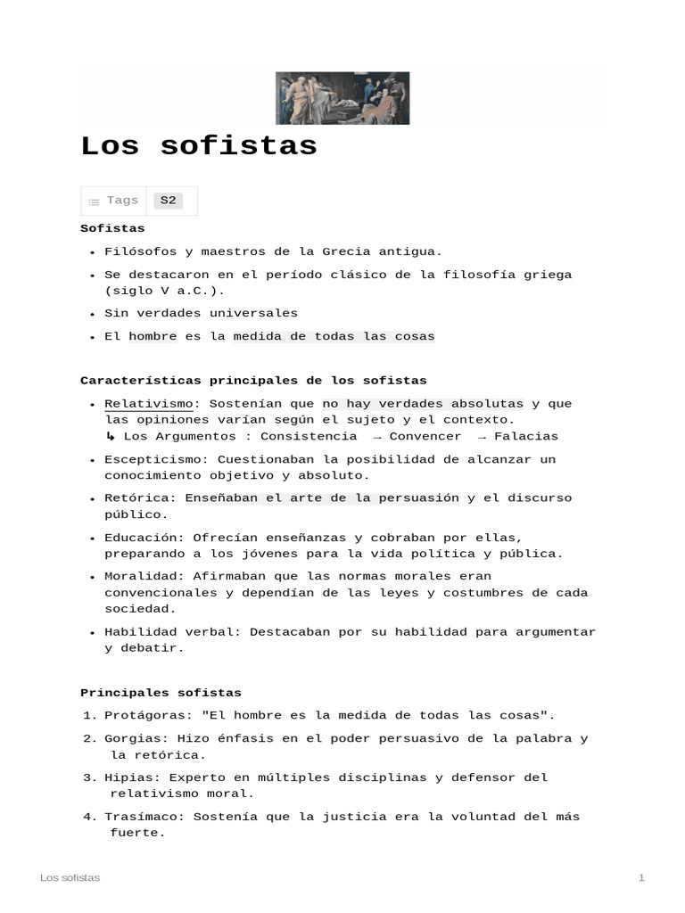 Los Sofistas | PDF | Verdad | Conocimiento