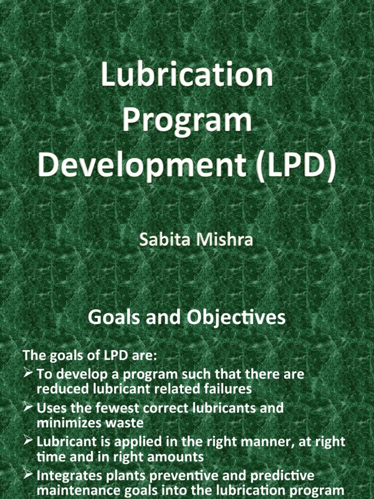 Lubrication Program Development LPD | PDF | Benchmarking | Engineering Design Process