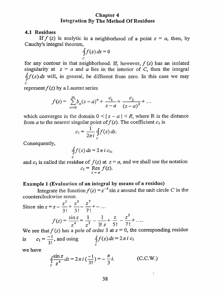 Integration by The Method of Residues | PDF
