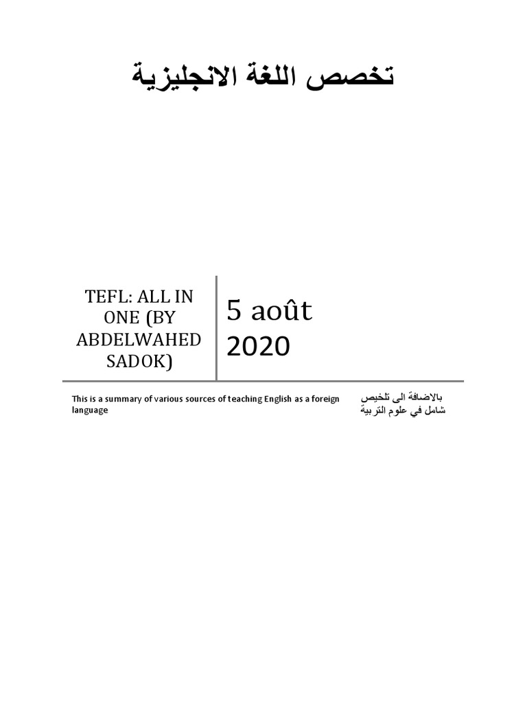 Tefl 1 | PDF | Classical Conditioning | Learning