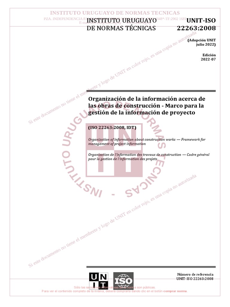UNIT-ISO_22263_2008 | PDF | Organización internacional para la ...