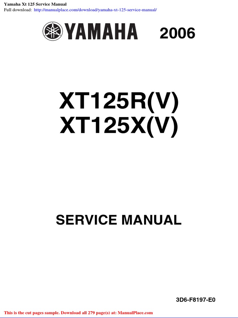 Yamaha XT 125 Service Manual | PDF | Gear | Engines