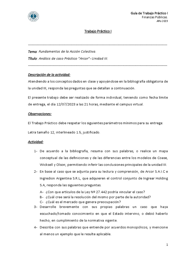 Consigna TP Unidad 3 | PDF | Negocios