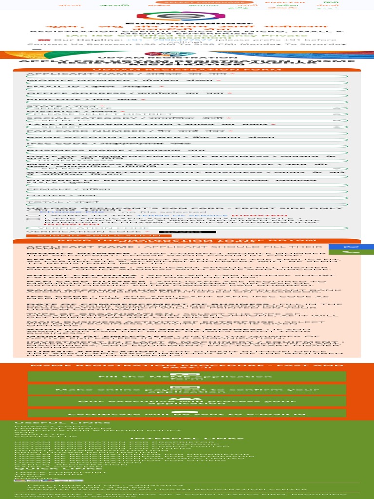 Udyam RegistrationUdyog Aadhar OnlineMSME Registration | PDF | Business