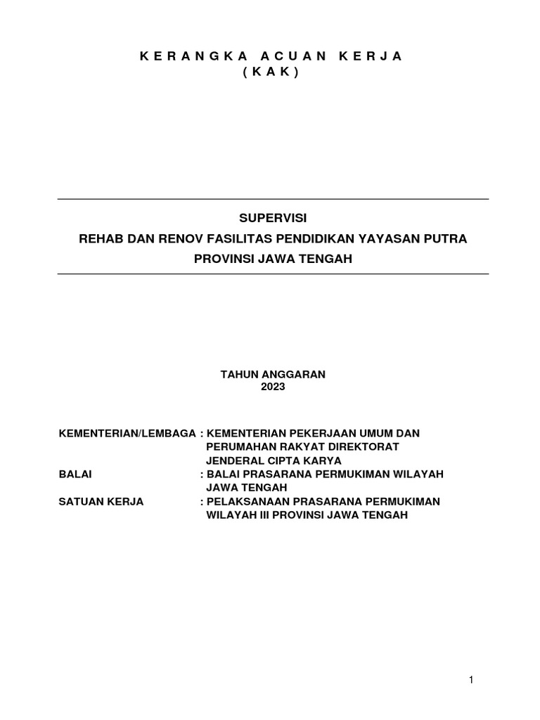R2KAK Rehab Dan Renov Fasilitas Pendidikan Yayasan PUTRA | PDF