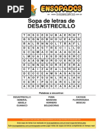 Sopa de Letras: Desastres Naturales | PDF