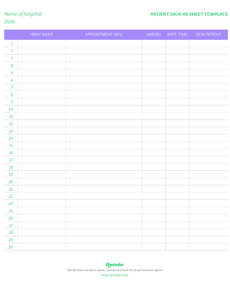 Patient Sign in Sheet Template | PDF
