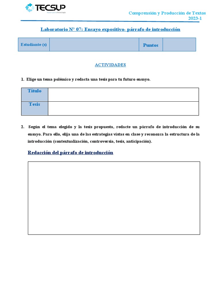 L7_ENSAYO - INTRODUCCIÓN | PDF
