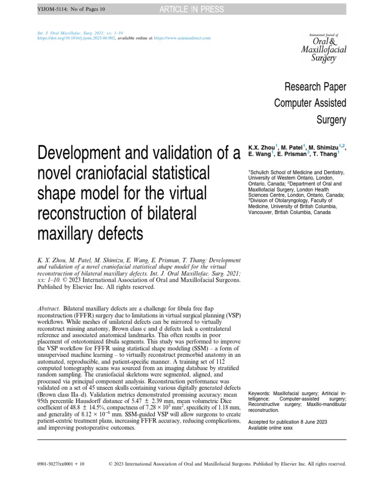 Zhou - Virtual Shape Model | Download Free PDF | Ct Scan | Accuracy And ...
