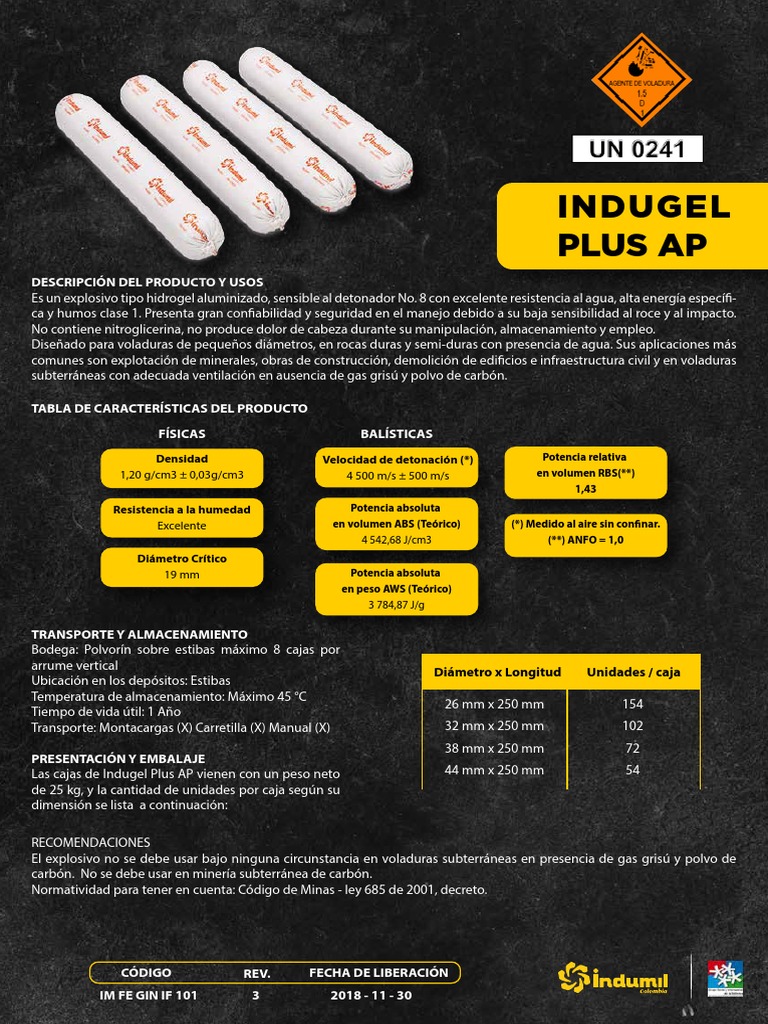Ficha Técnica Indugel Plus Ap-215 | PDF | Materiales | Ciencias fisicas