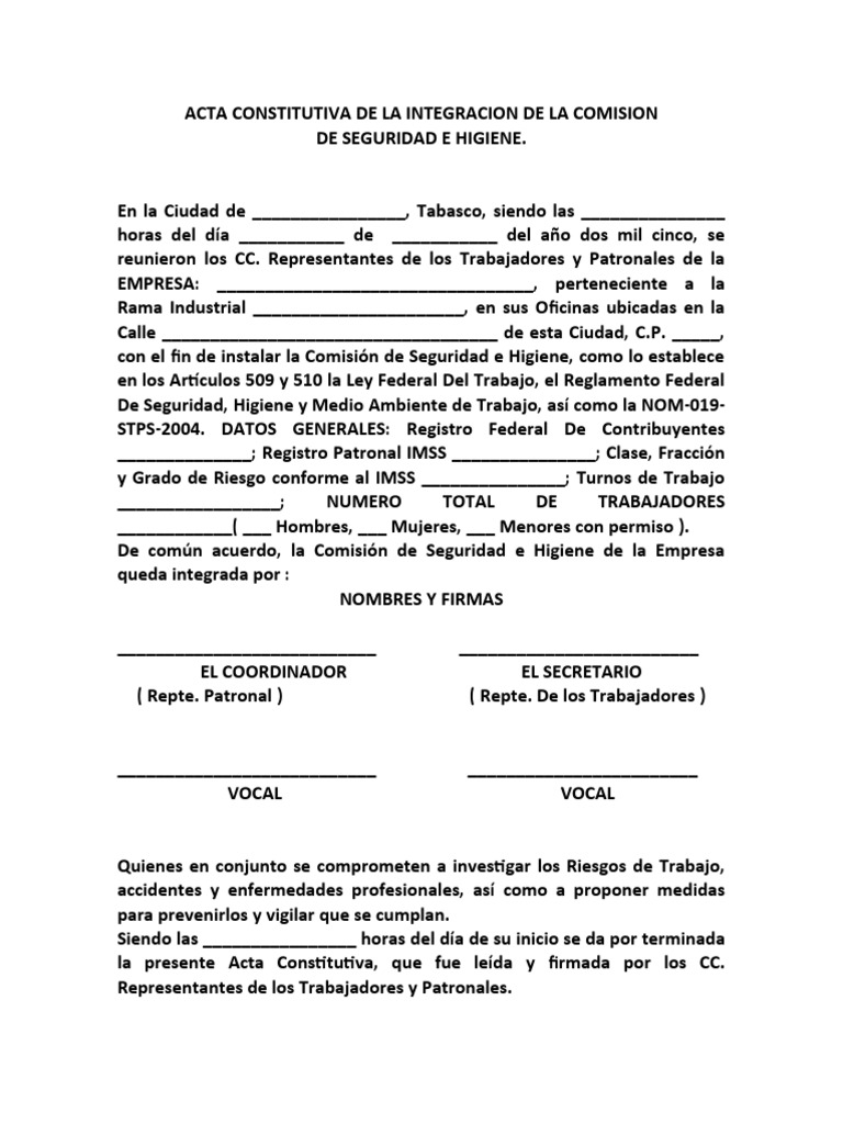 Acta Constitutiva Csh Pdf