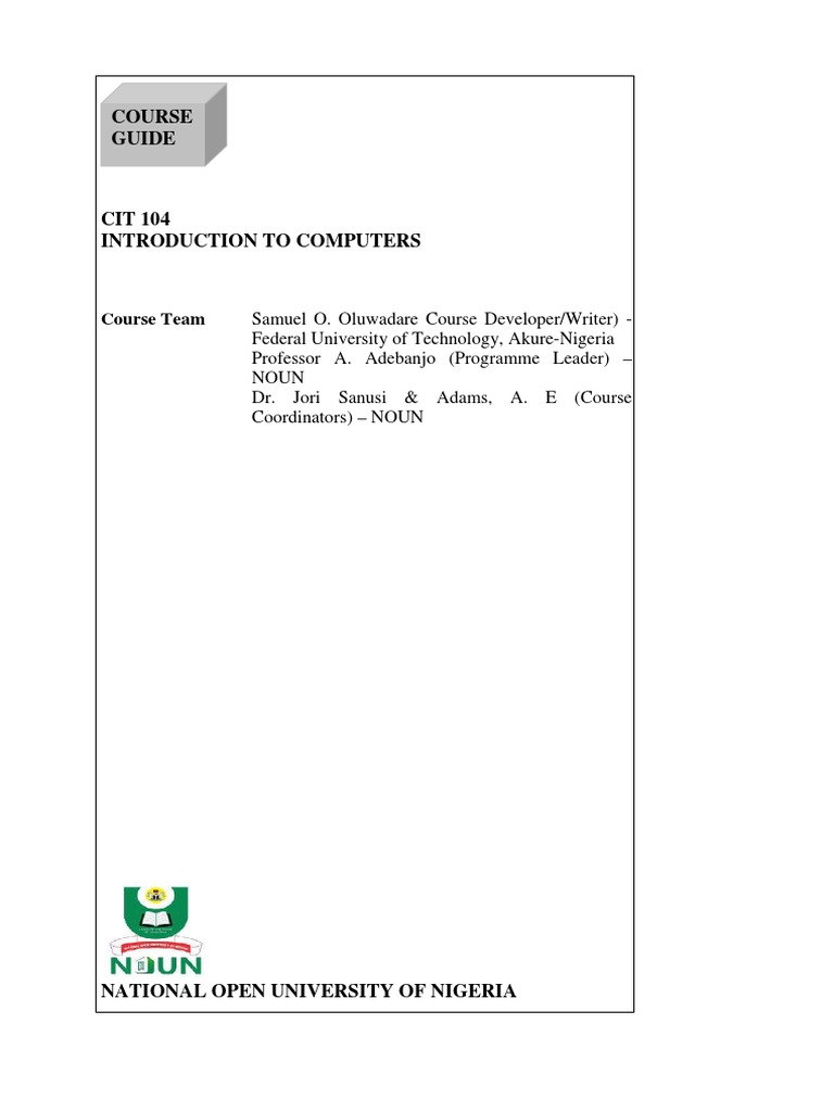 Cit 104 | PDF | Central Processing Unit | Integrated Circuit