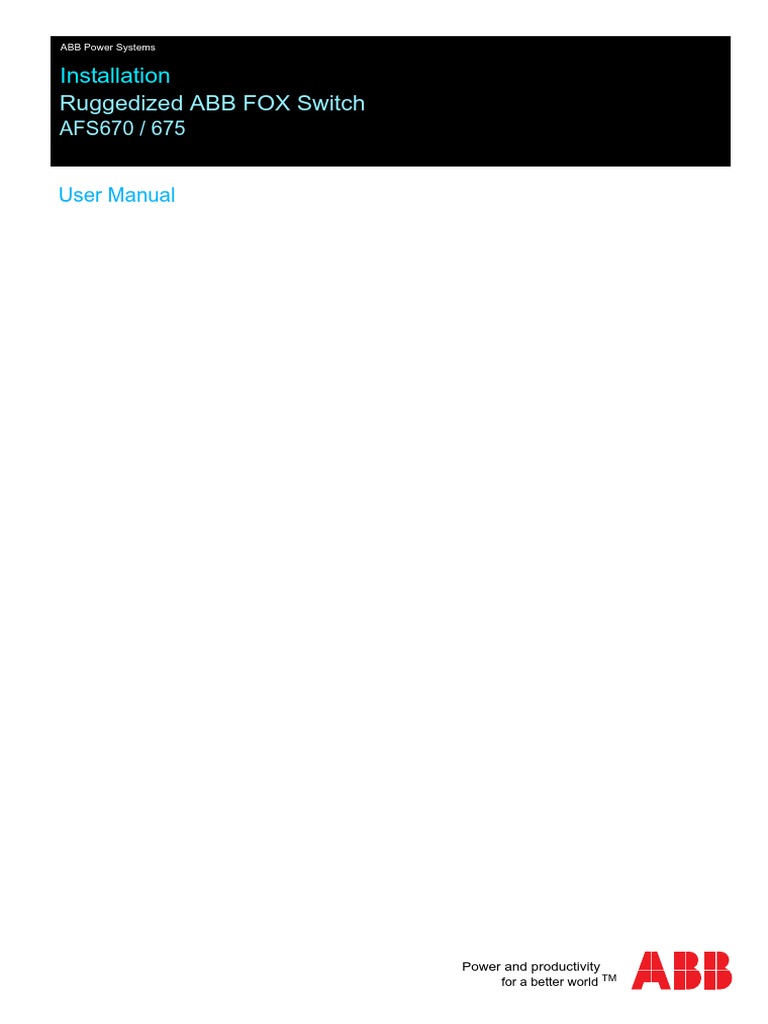 ABB AFS670 - Installation Guide | PDF | Power Supply | Ethernet
