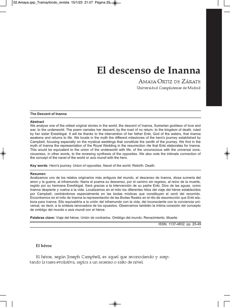 El Descenso de Inanna: The Descent of Inanna | PDF | Amor | Mitología