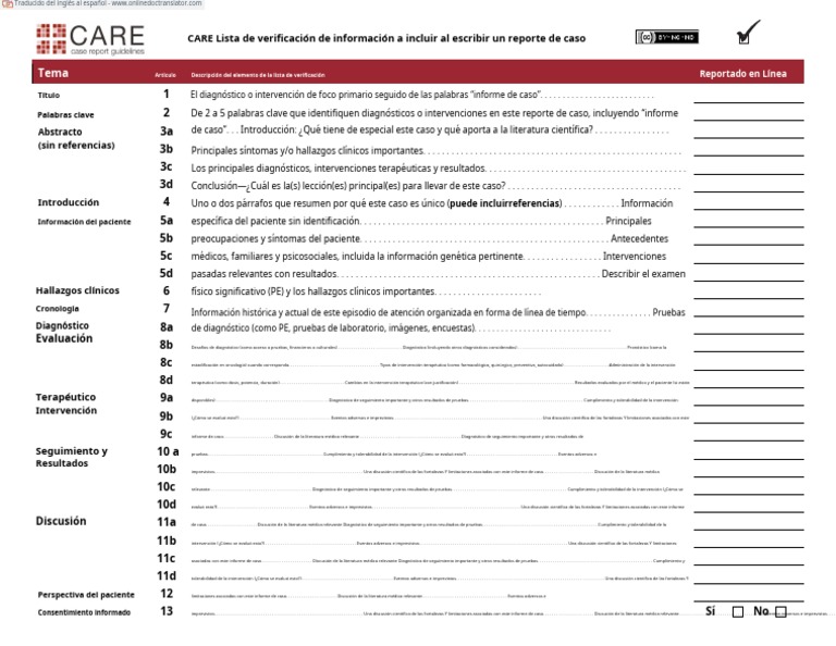 CARE Checklist English 2013.en - Es | Descargar gratis PDF ...