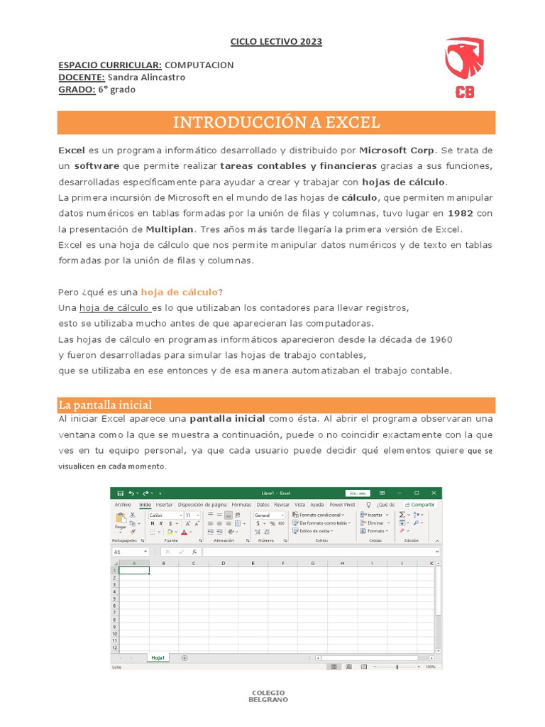 Introducción A Excel - Ventana | PDF | Hoja de cálculo | Microsoft Excel