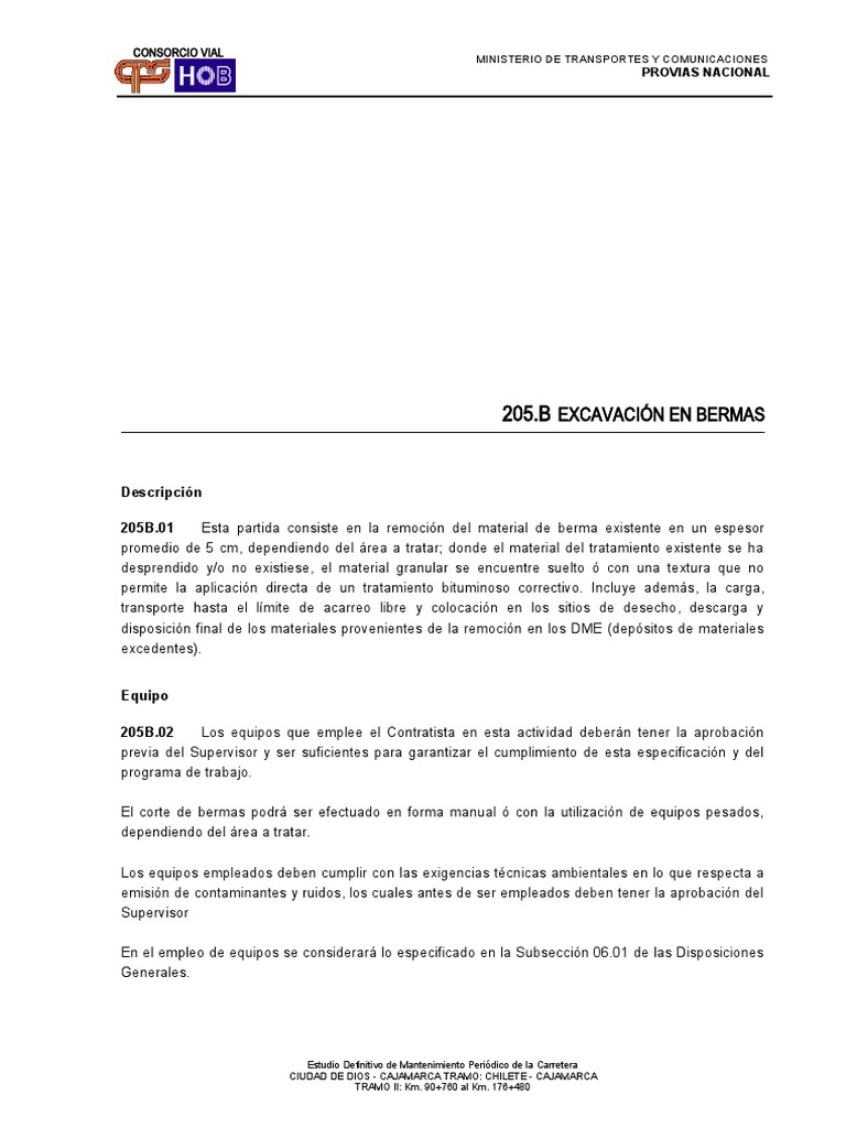 Excavación en Bermas | PDF