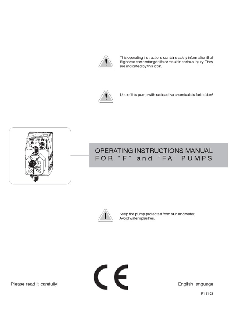 EMEC F FA Series Instruction Manual R1 11 03 | Download Free PDF | Pump | Valve