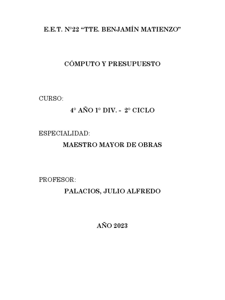 TP #1 - Introduccion | PDF | Presupuesto | Medición