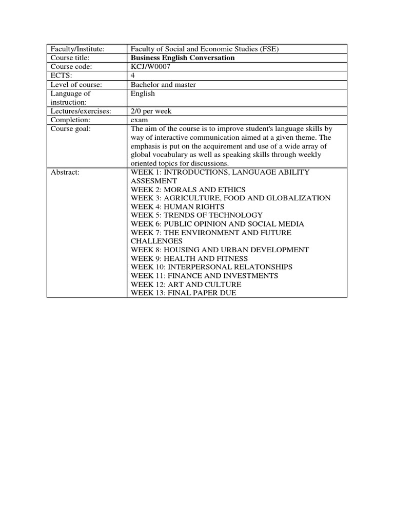 Business English Conversation | PDF