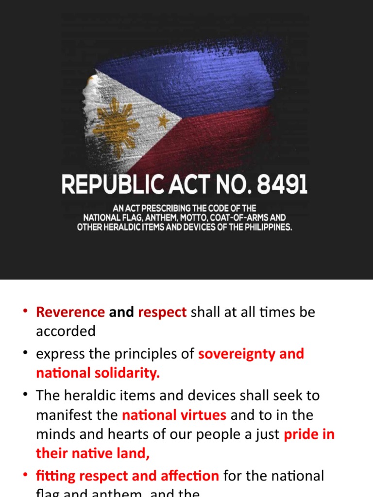 r.a 8491 Philippine Flag | PDF | Flag | Symbols